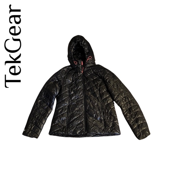tek gear | Jackets & Coats | Tek Gear Womens Black Puffer Coat With ...